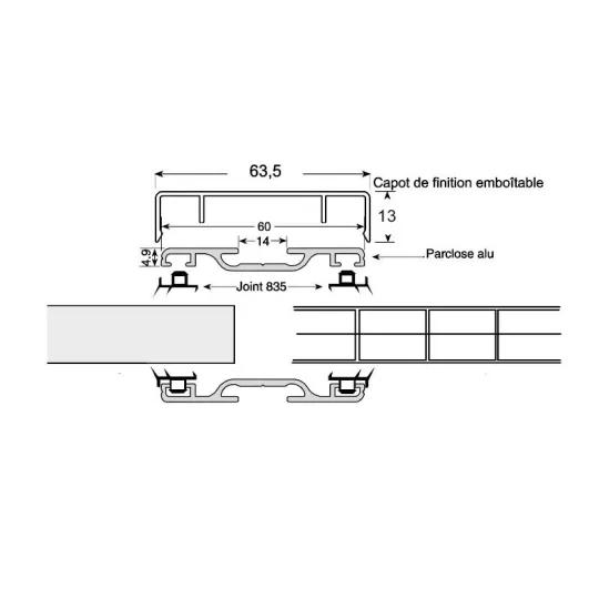 Profil pareclose aluminium I Pour couverture I Sunclear